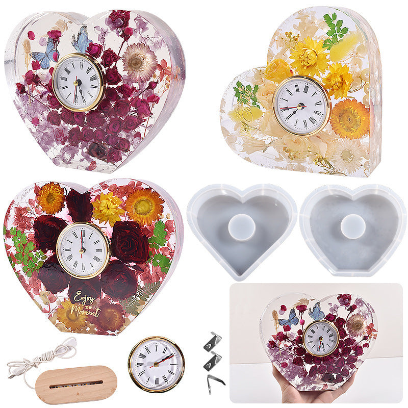 Heart Shape Clock Stand Moulds – Resin Art NZ