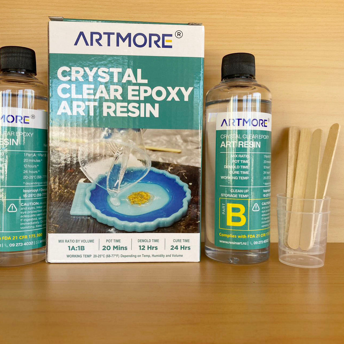 New Updated! FDA Approved Epoxy Resin - 1:1 by Volume 472 ml Kit Artmo ...