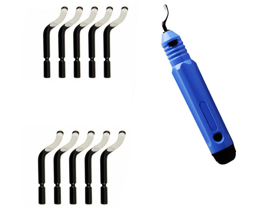 Deburring Tool with 10 Heavy Duty Deburring Blades, Precision Edge Bur ...