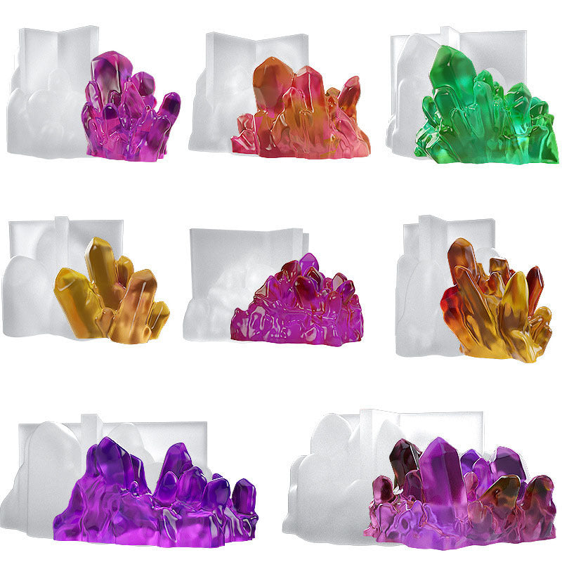 Crystal Moulds Silicone Growing Crystal Cluster Quartz Rock Mould for ...