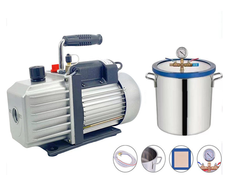 7L Degassing Vacuum Chamber Pump Remove Air/Bubble From Resin And Sili ...