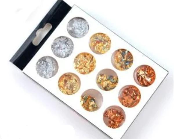 Gilding Gold Leaf Flakes, Metallic Imitation Gold Foil Flakes – Resin ...