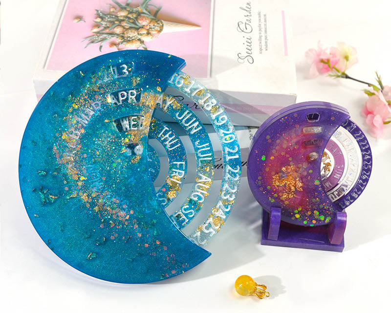 Moon Perpetual Calendar Resin Moulds for DIY Art Crafts, Home Wall Dec ...