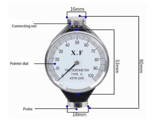 Shore Durometer D Type 0-100 Hard Rubber Tire Hardness Tester Meter ...